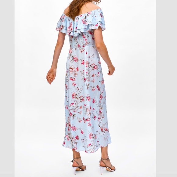 Zara | Dresses | Zara Ruffle Floral Maxi Dress | Poshmark